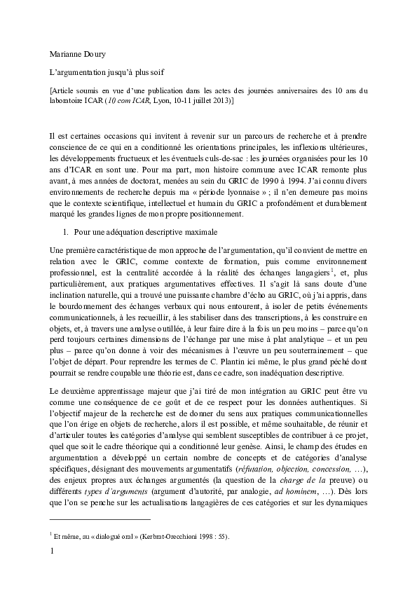 Discours argumentatif en bref