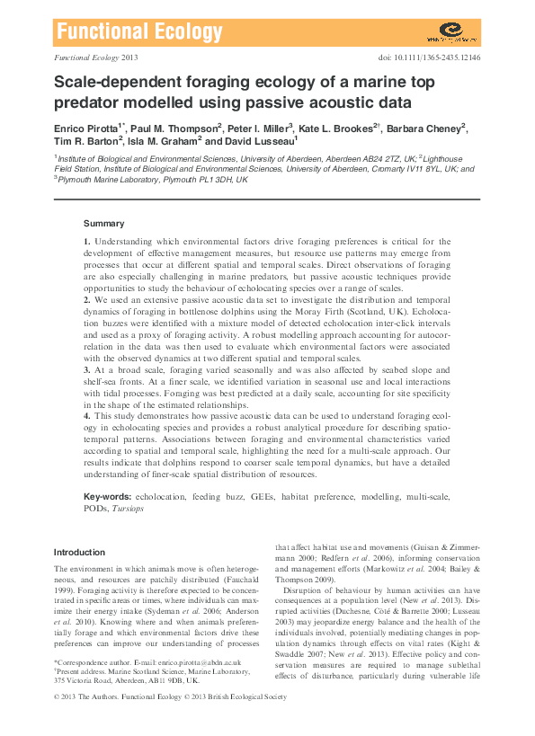 (PDF) Scale-dependent foraging ecology of a marine top predator ...