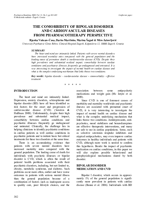 (PDF) The comorbidity of bipolar disorder and cardiovascular diseases ...