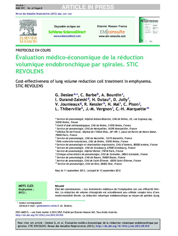 (PDF) [Cost-effectiveness of lung volume reduction coil treatment in ...
