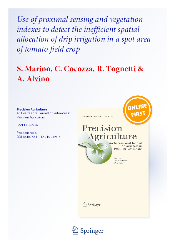 Use of proximal sensing and vegetation indexes to detect the inefficient spatial allocation of ...