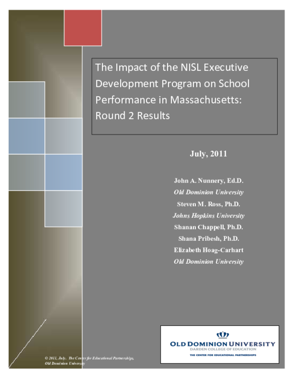 (PDF) July, 2011 The Impact of the NISL Executive Development Program ...