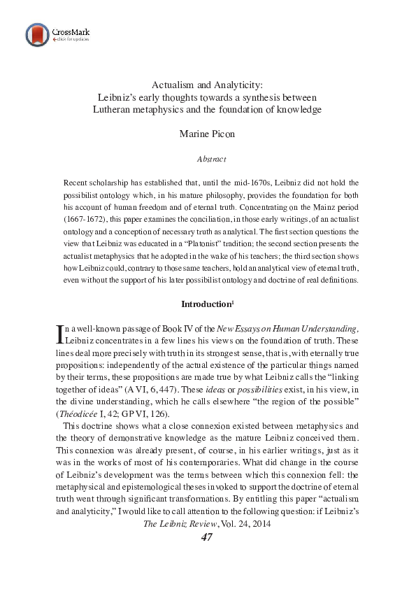 (PDF) Actualism and Analyticity : Lutheran metaphysics and the ...