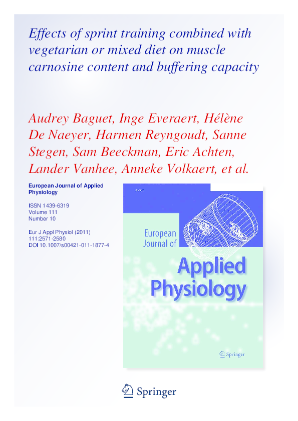 (PDF) Effects of sprint training combined with vegetarian or mixed diet ...