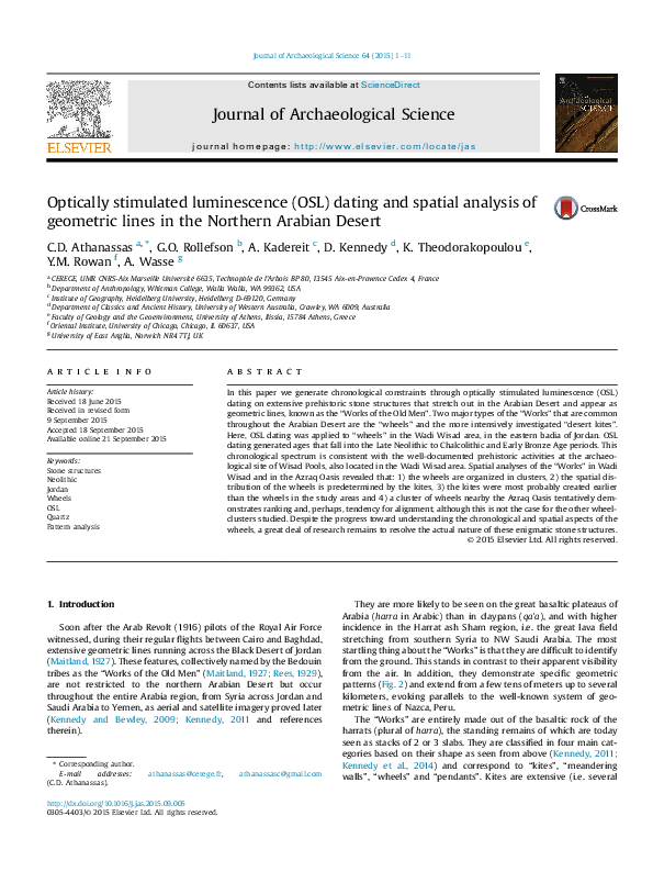 (PDF) Optically stimulated luminescence (OSL) dating and spatial ...