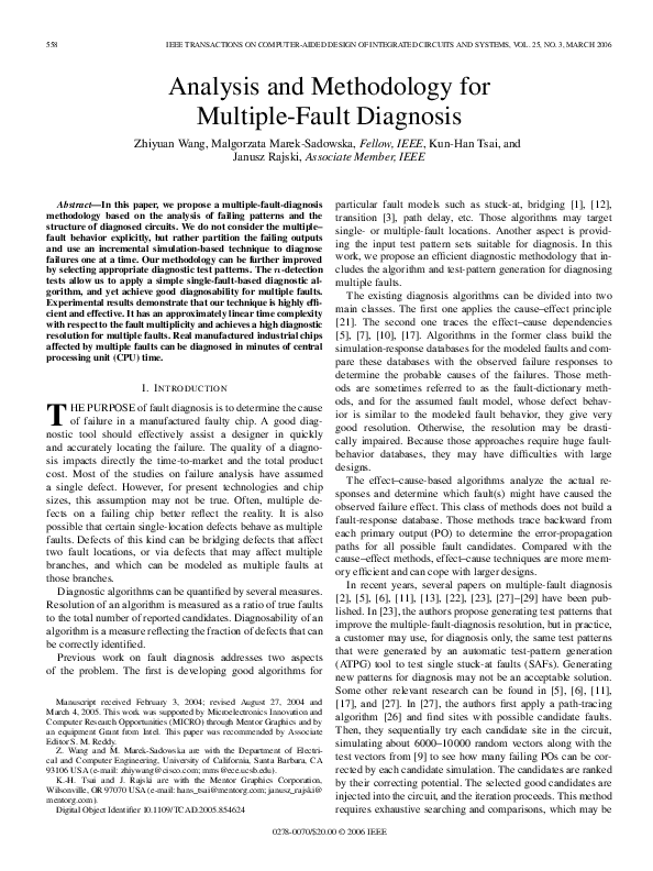 (PDF) Analysis and methodology for multiple-fault diagnosis