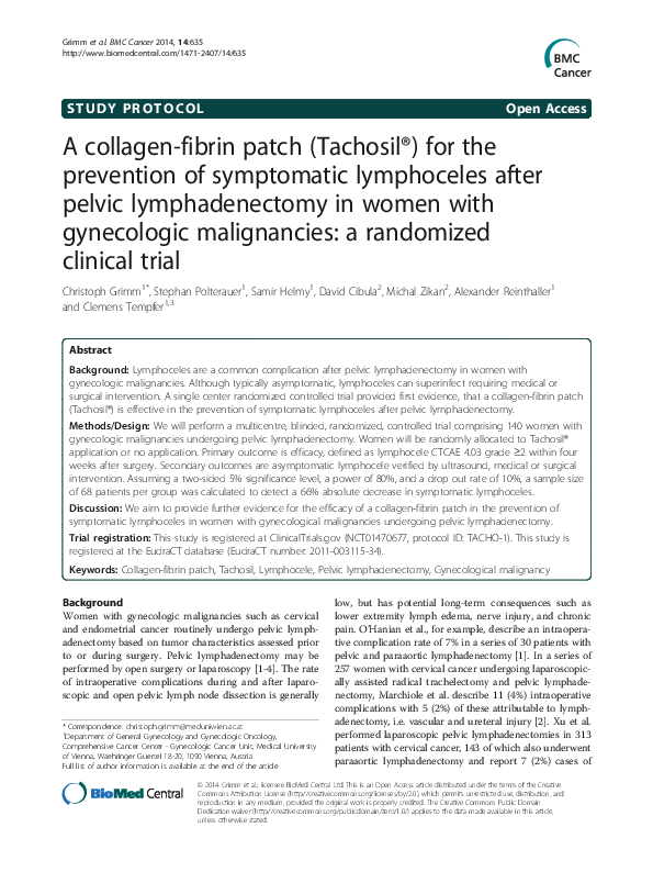 (PDF) Efficacy of a Fibrin Sealant (Tissucol Duo) for the Preventionof ...