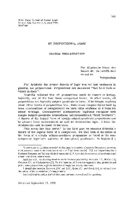 (PDF) On propositional form