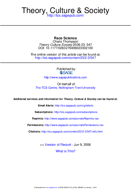 (PDF) Racialization of Biology and Race