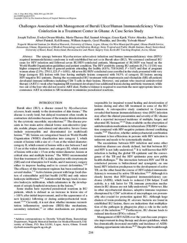 (PDF) Challenges Associated with Management of Buruli Ulcer/Human Immunodeficiency Virus ...