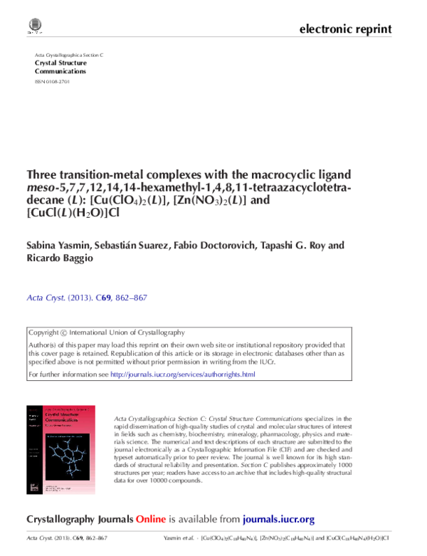 (PDF) Transition-Metal Complexes with Macrocyclic Ligand