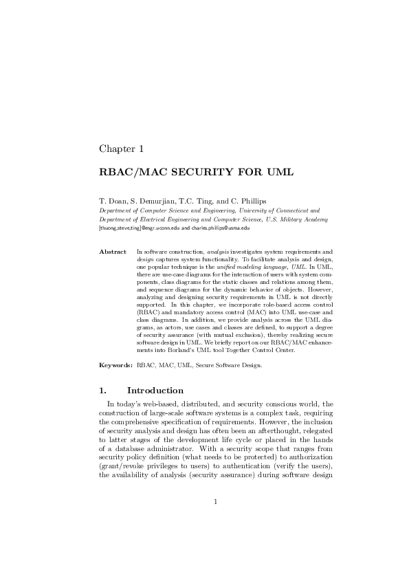 (PDF) RBAC/MAC Security for UML