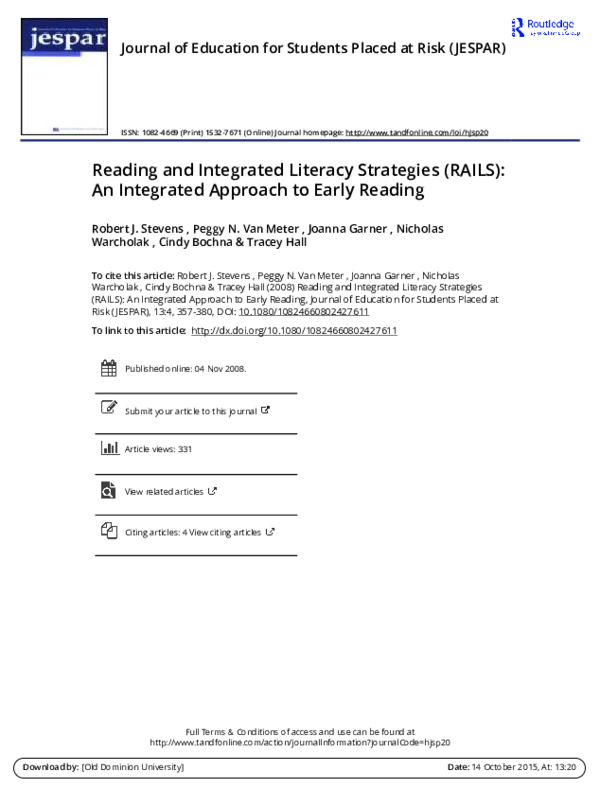 (PDF) Efficacy of RAILS: An Integrated Early Reading Program