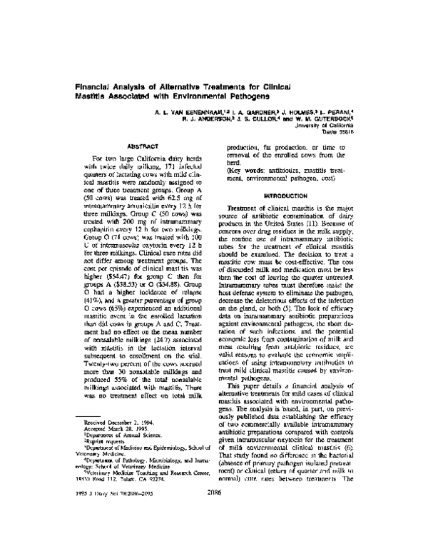 (PDF) Financial Analysis of Alternative Treatments for Clinical ...