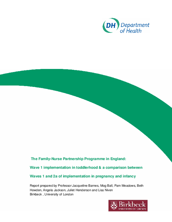 (PDF) The Family-Nurse Partnership Programme in England: Wave 1 ...