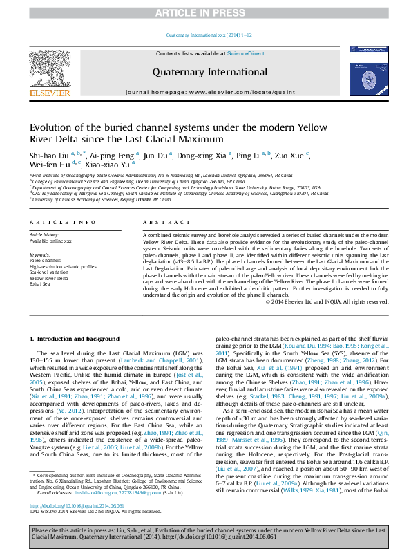 (PDF) Evolution of the buried channel systems under the modern Yellow ...