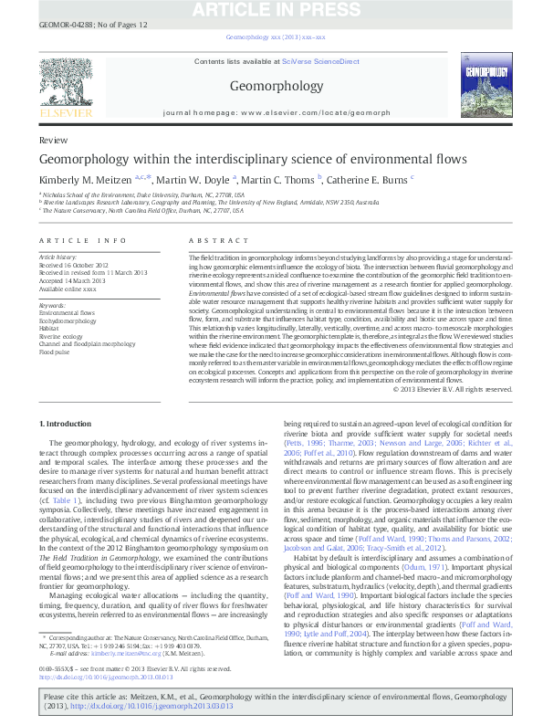 (PDF) Geomorphology within the interdisciplinary science of ...