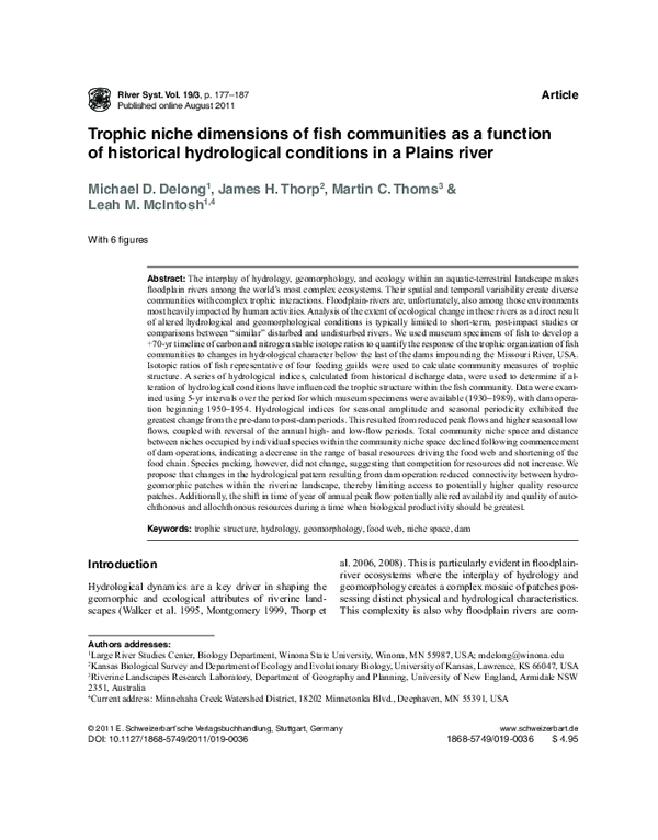 (PDF) Trophic niche dimensions of fish communities as a function of ...