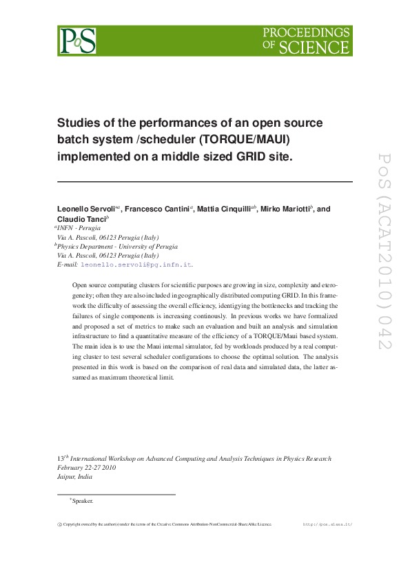 (PDF) Studies of the performances of an open source batch system ...