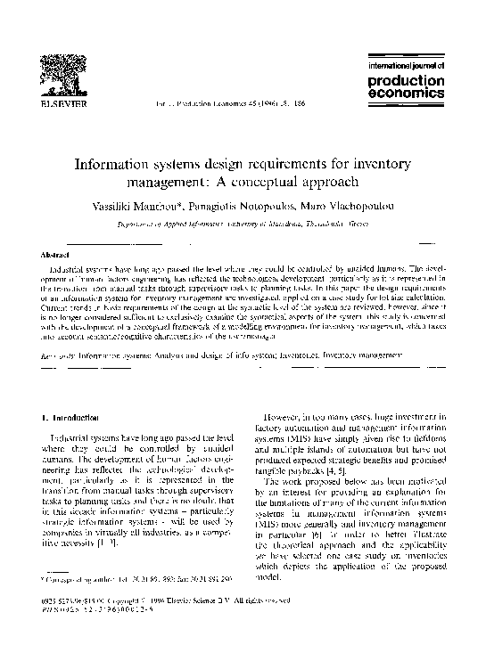 (PDF) Information systems design requirements for inventory management ...