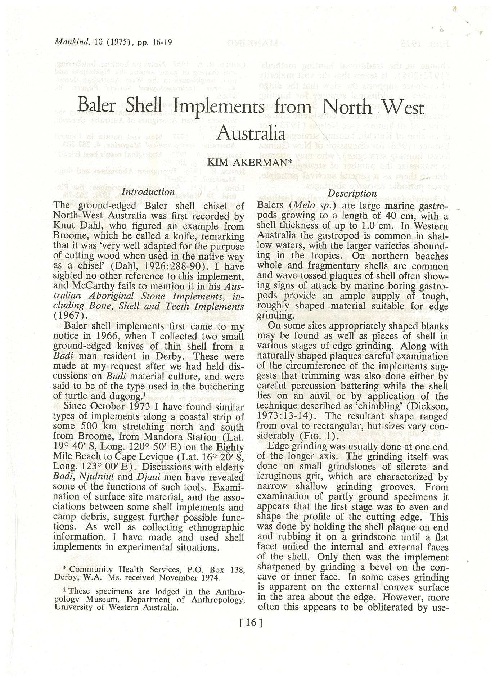 (PDF) Baler shell implements from North-west Australia