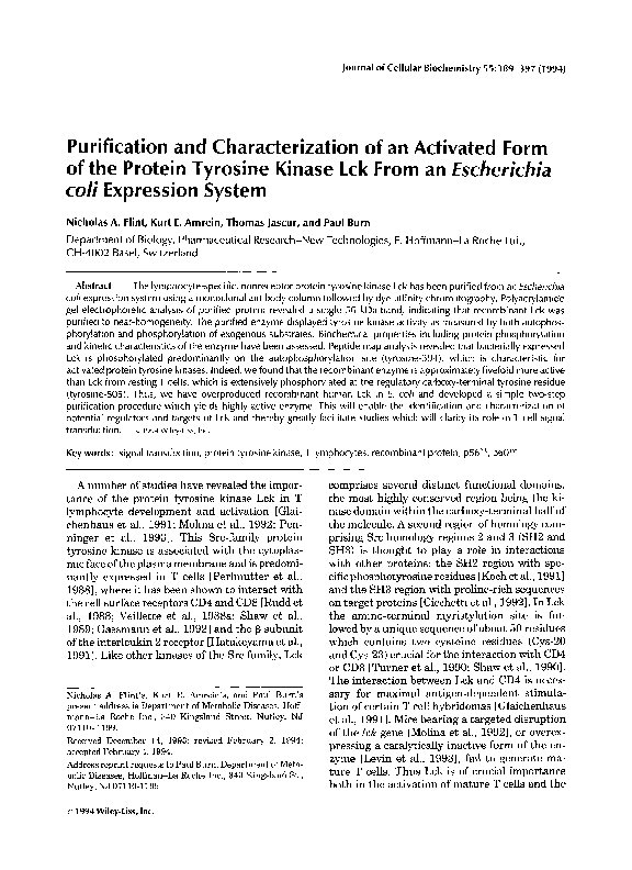 (PDF) Purification and characterization of an activated form of the ...