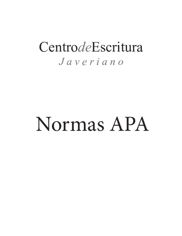 (PDF) Esquema normas APA