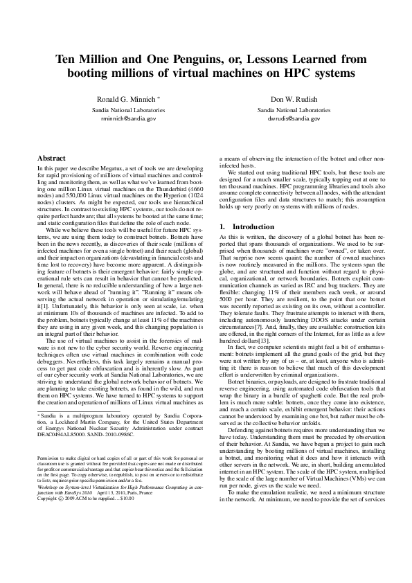(PDF) Ten million and one penguins, or, lessons learned from booting ...