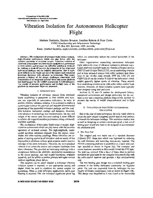 (PDF) Vibration isolation for autonomous helicopter flight