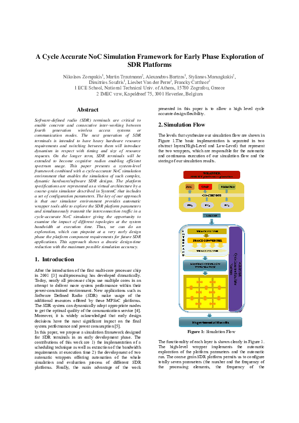 (PDF) A Cycle Accurate NoC Simulation Framework for Early Phase Exploration of SDR Platforms ...