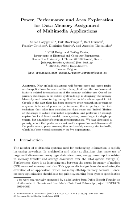 (PDF) Power, Performance and Area Exploration for Data Memory ...