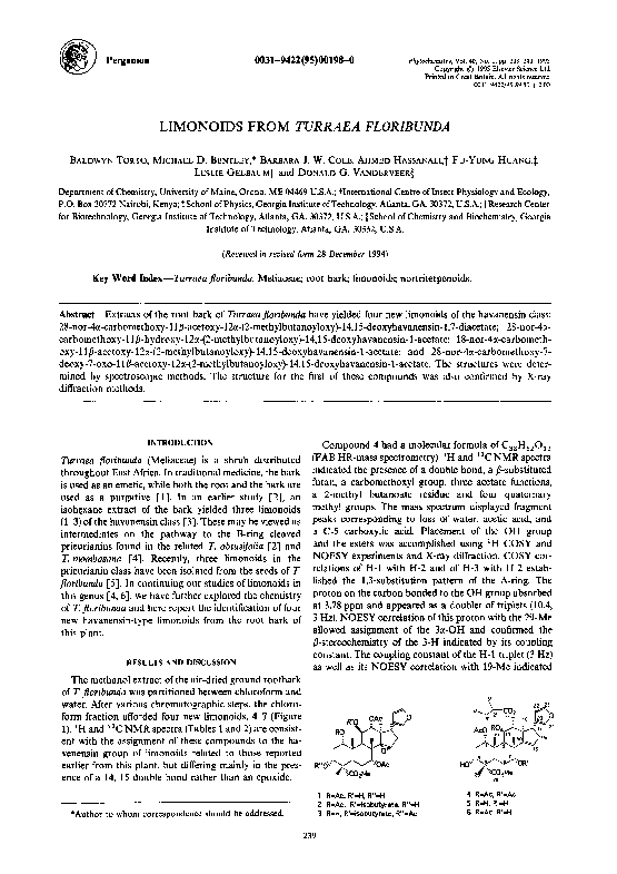 (PDF) Limonoids from Turraea floribunda