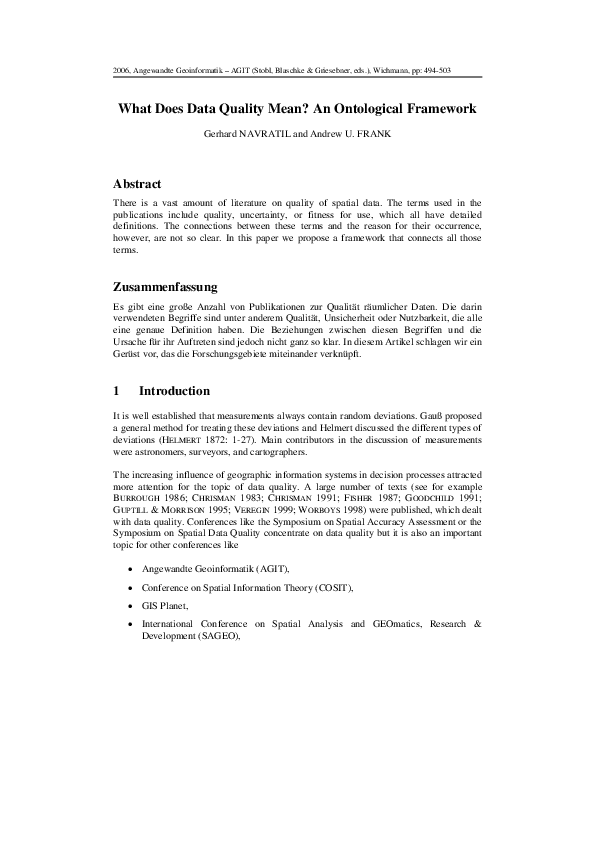 (PDF) What Does Data Quality Mean? An Ontological Framework