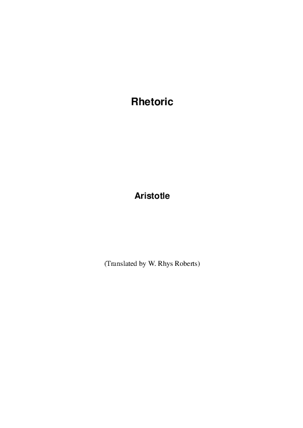 (PDF) Aristotle-rhetoric | aabdurozikov suleimam - Academia.edu