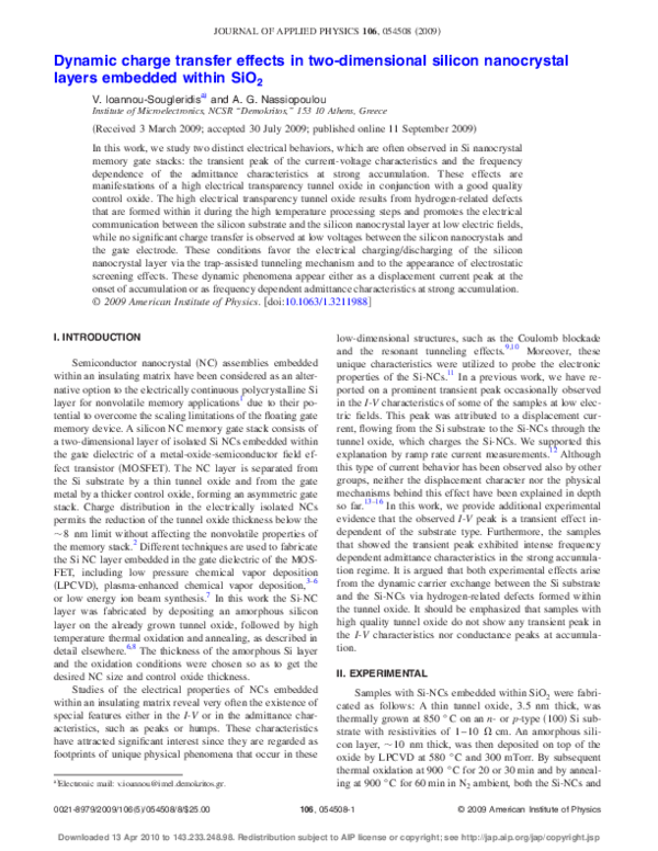 (PDF) Characteristics of silicon nanocrystal floating gate memory using amorphous carbon/SiO[sub ...