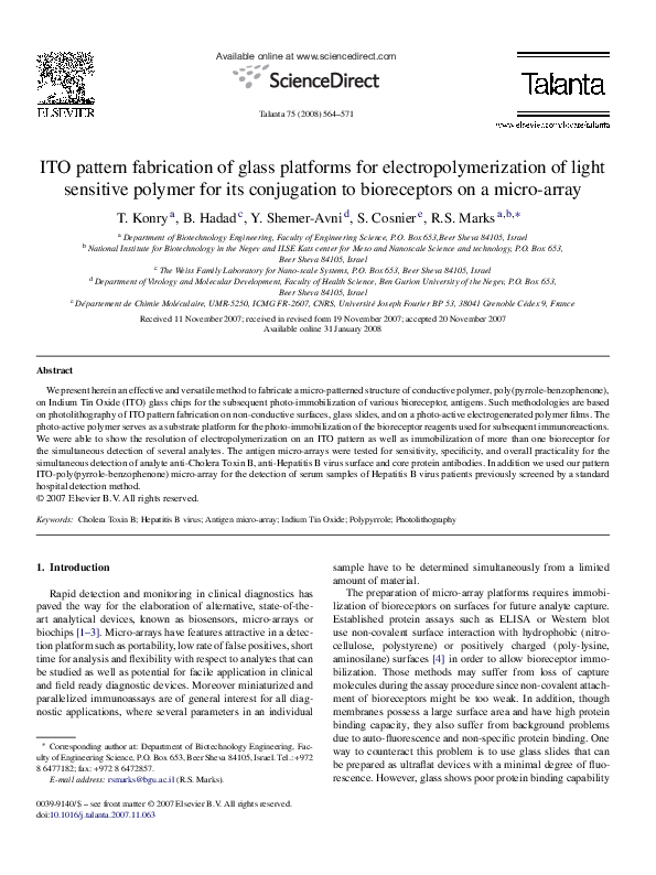 (PDF) ITO pattern fabrication of glass platforms for ...