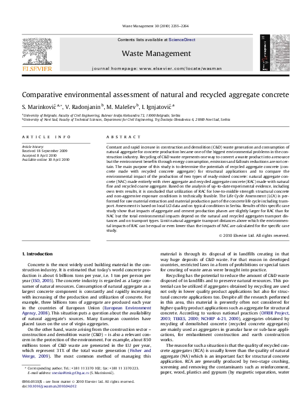 (PDF) Comparative environmental assessment of natural and recycled ...