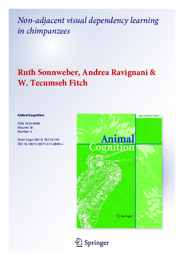 (PDF) Non-adjacent visual dependency learning in chimpanzees