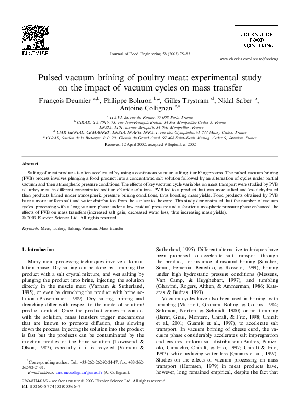 (PDF) Pulsed vacuum brining of poultry meat: experimental study on the impact of vacuum cycles ...