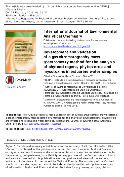 (PDF) Development and validation of a gas chromatography mass ...