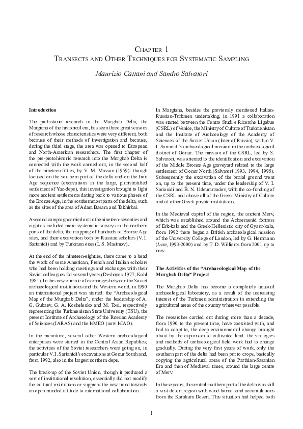 (PDF) Transects and Other Techniques for Systematic Sampling