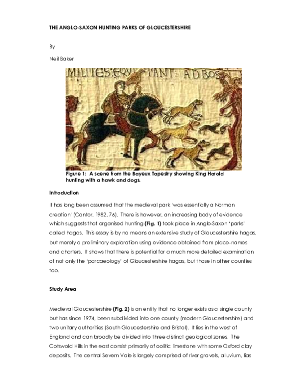 (PDF) THE ANGLO-SAXON HUNTING PARKS OF GLOUCESTERSHIRE