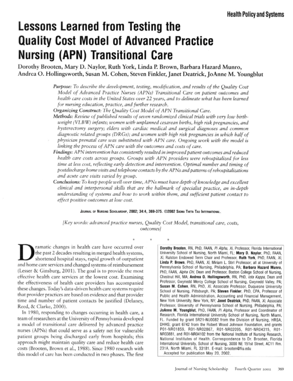 (PDF) Lessons Learned from Testing the Quality Cost Model of Advanced ...