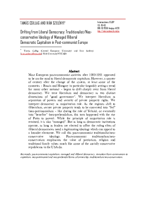 (PDF) Conservative Developmental Statism in East Central Europe and ...