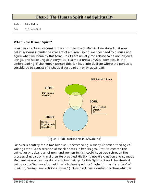 (DOC) The Human Spirit and Spirituality