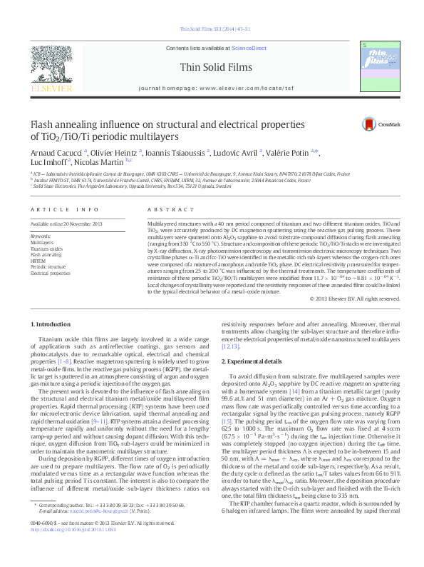 (PDF) Flash annealing influence on structural and electrical properties ...