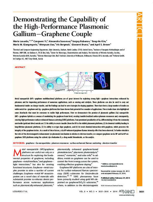 (PDF) Demonstrating the Capability of the High-Performance Plasmonic ...