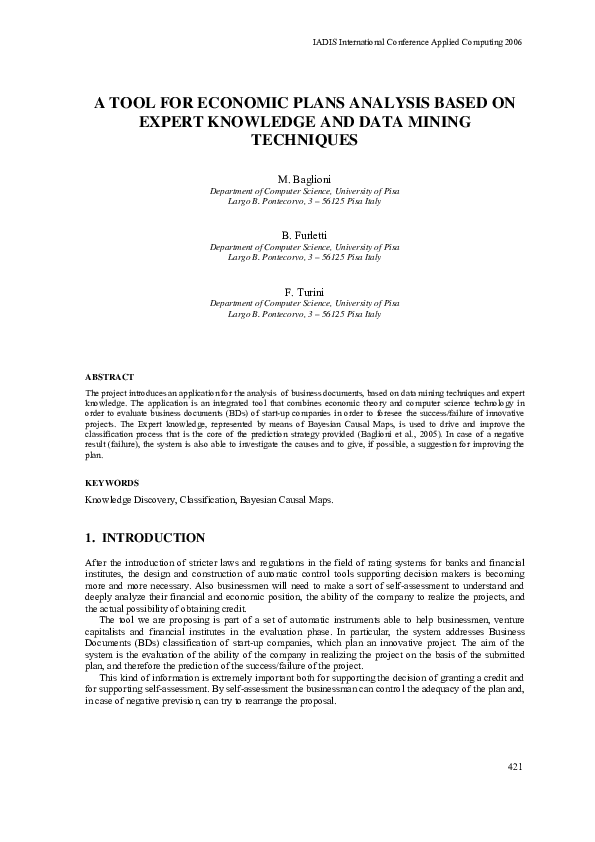 (PDF) A tool for economic plans analysis based on expert knowledge and ...