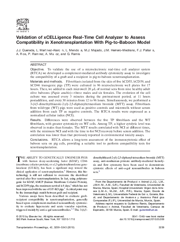 (PDF) Validation of xCELLigence Real-Time Cell Analyzer to Assess ...