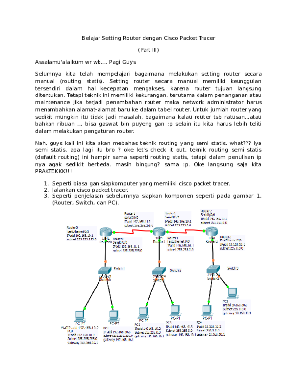 Doc Belajar Setting Router Dengan Cisco Packet Tracer Part Iii